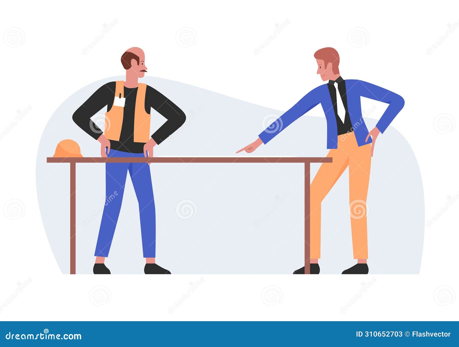 Architect With Construction Builder Stock Vector Illustration Of