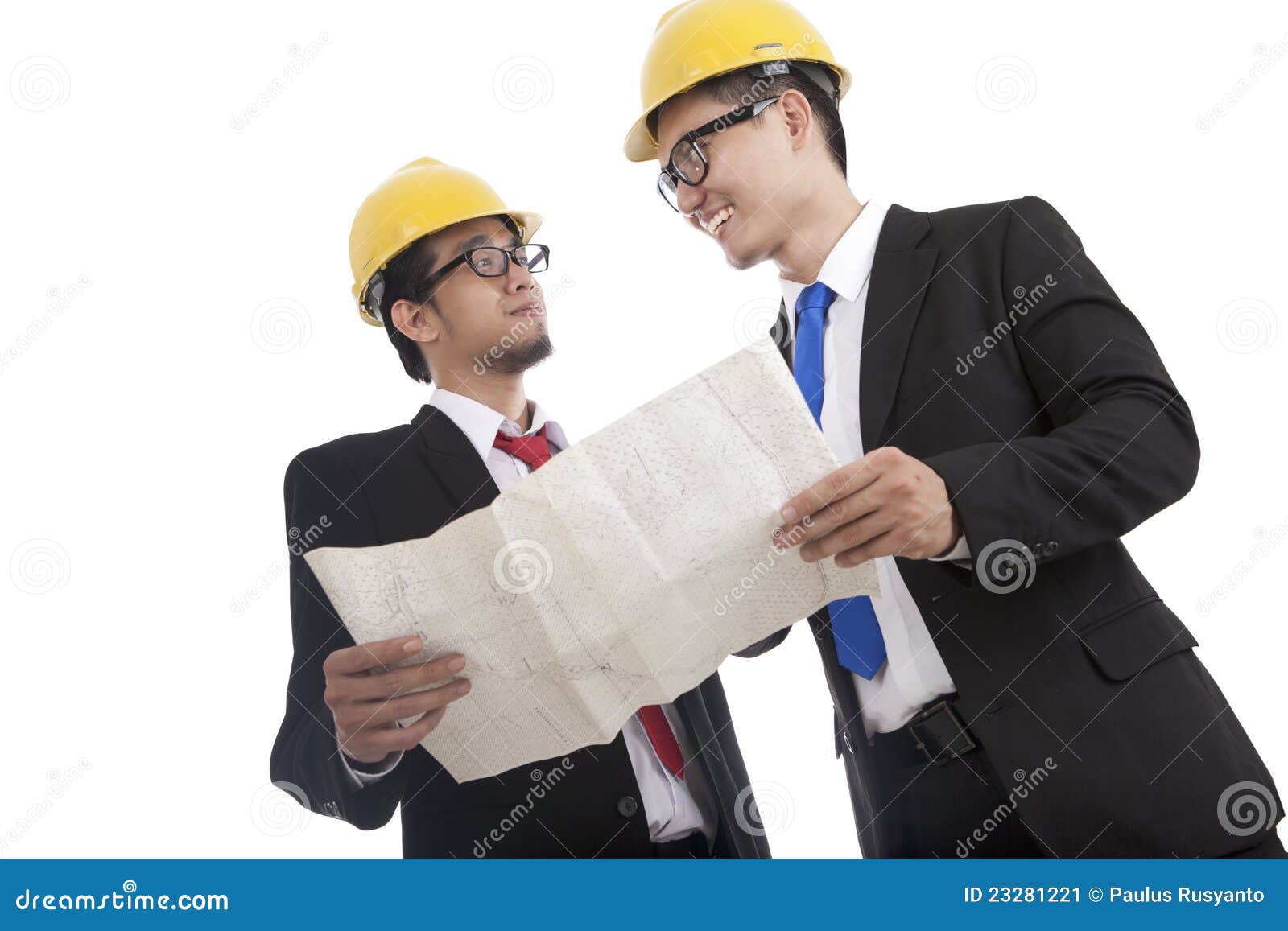 Architect and Construction Engineer Discussing 1 Stock Image - Image of ...