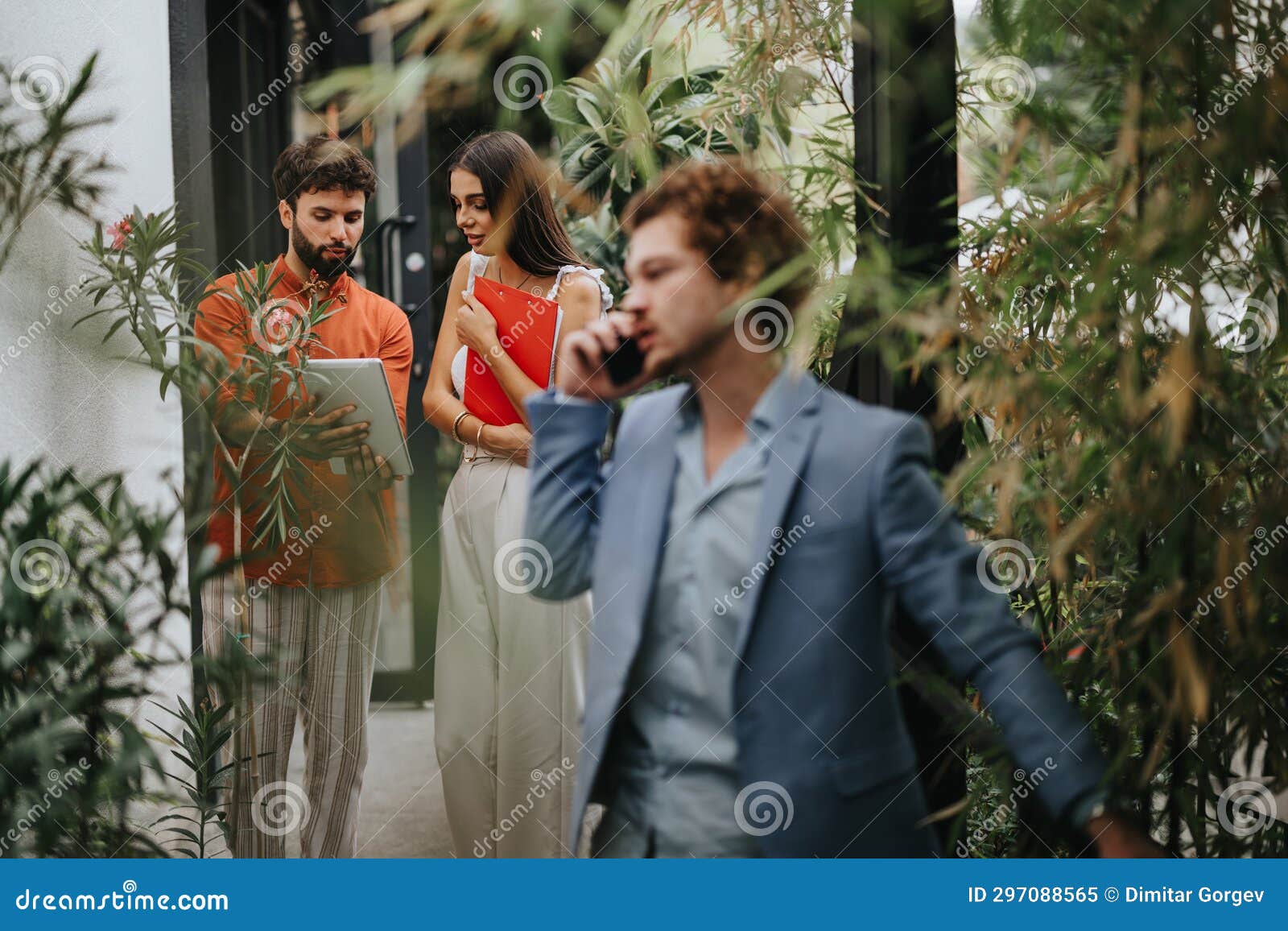 Architect or Construction Engineer Having Phone Call while Working with ...