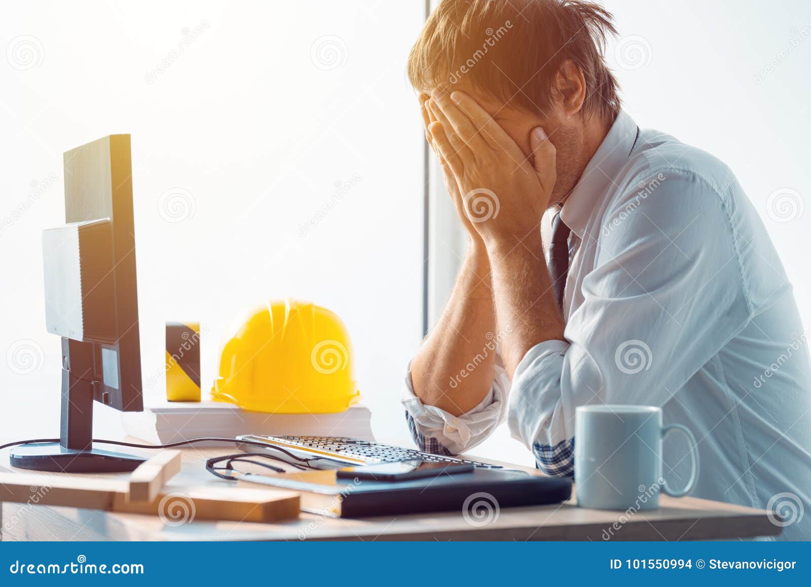 Architect and Construction Engineer Having Problems at Work Stock Photo ...