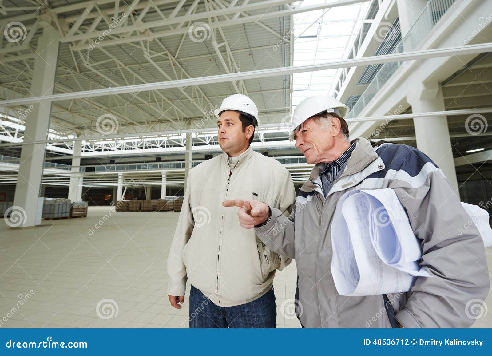 Architect and Construction Engineer Worker Stock Photo - Image of hall ...