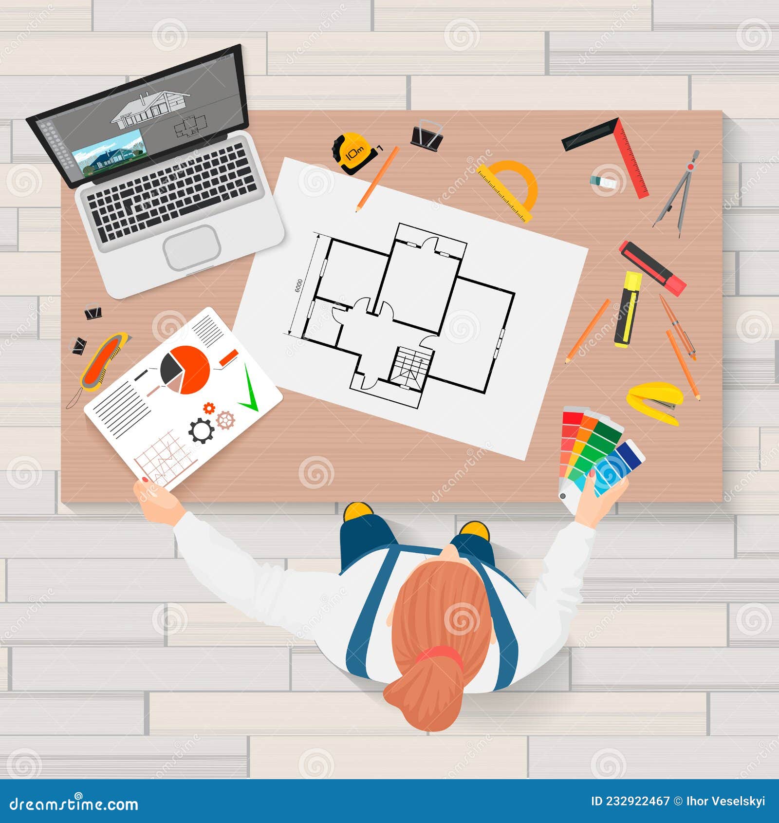 Architect Construction Engineering Planning and Creating Process with Proffesional Tools ...