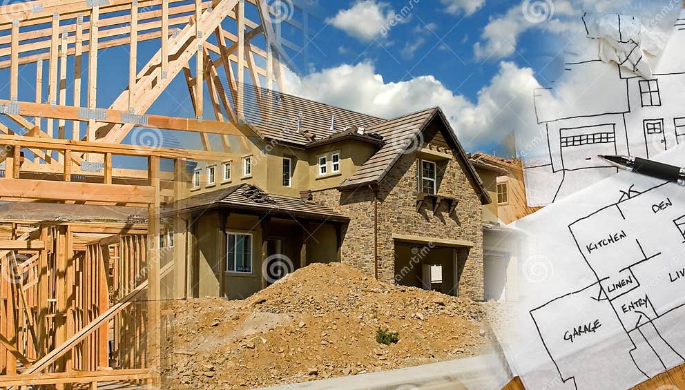 Architect Construction Montage Stock Photo - Image of owner, architect ...