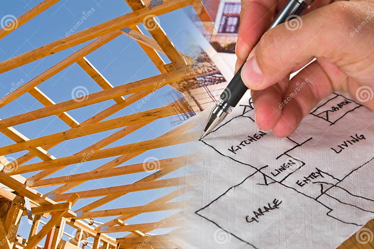 Architect Construction Montage Stock Image - Image of neighborhood ...