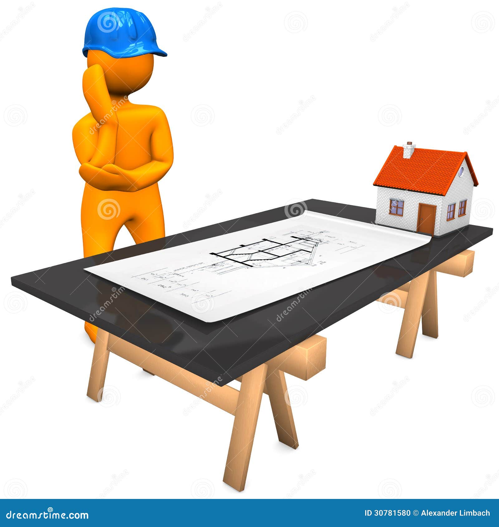Architect Construction Plan Stock Illustration - Image: 30781580