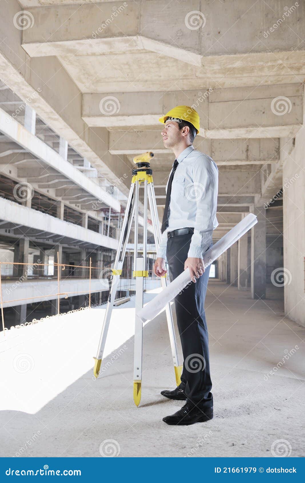 Architect on Construction Site Stock Image - Image of building, happy ...