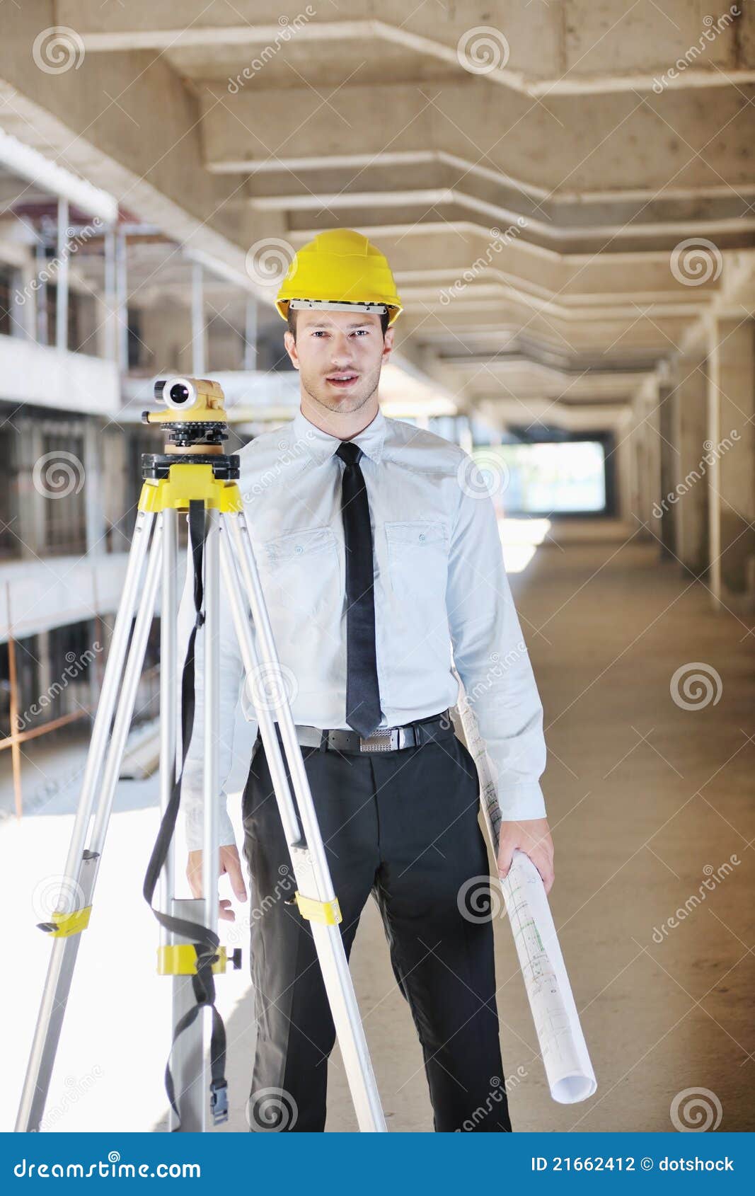 Architect on Construction Site Stock Photo - Image of happy, industry ...