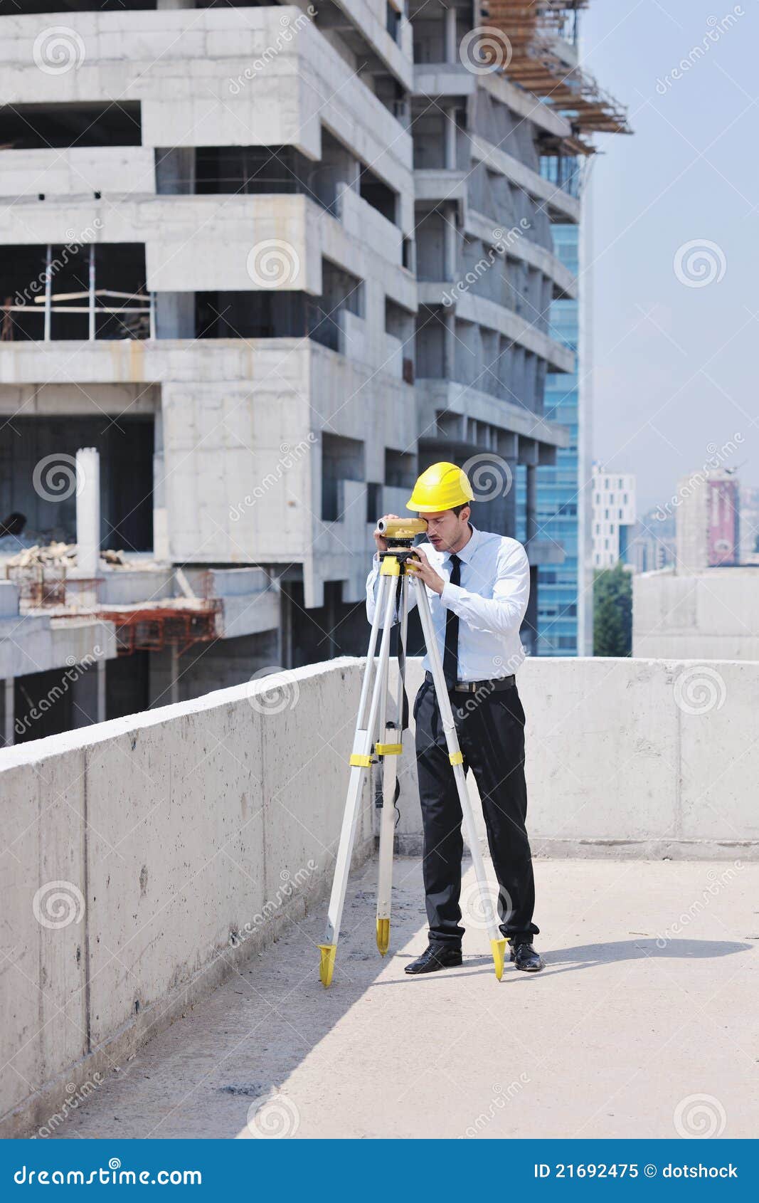 Architect on Construction Site Stock Image - Image of outside, happy ...