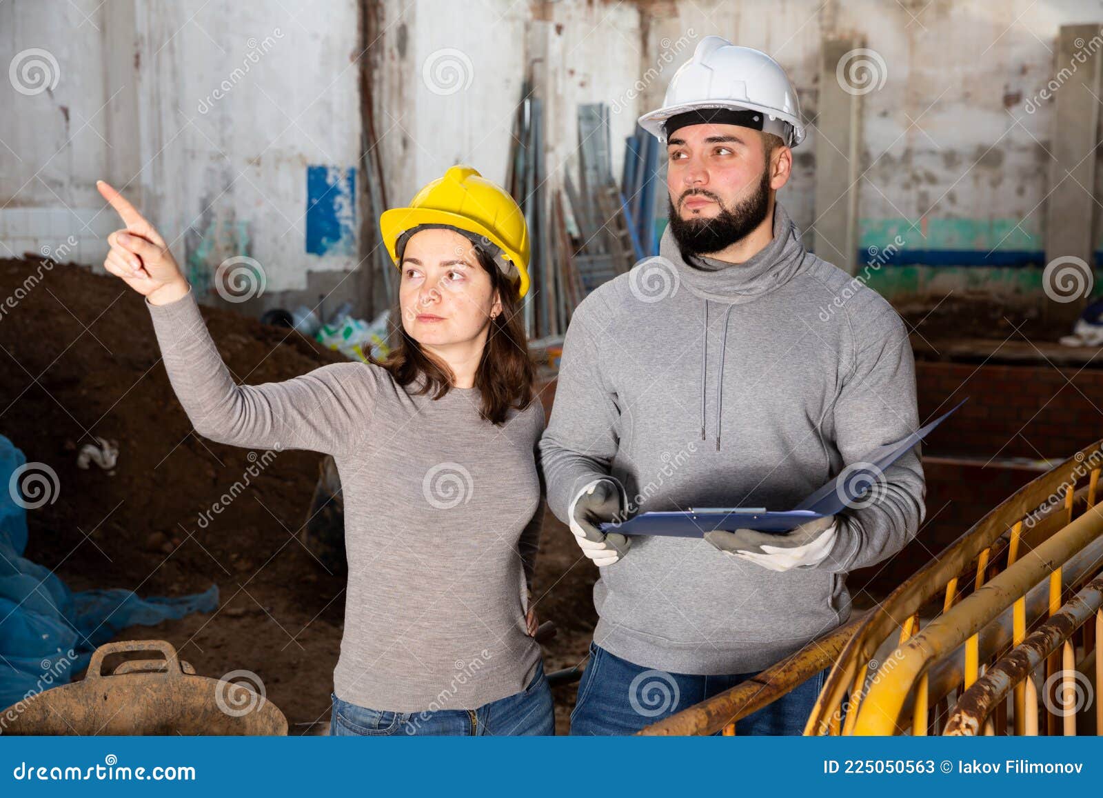 Architect and Contractor Discussing Construction Plan Stock Image ...