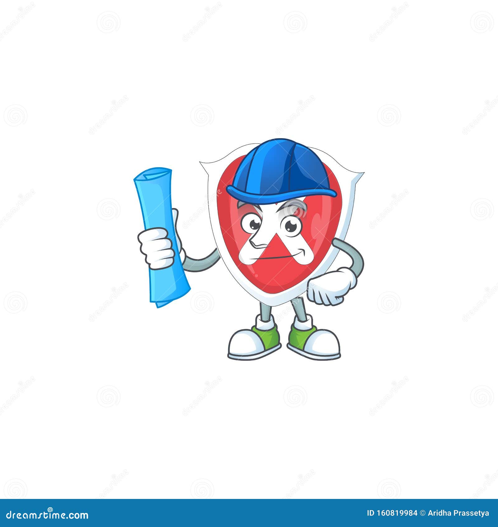 Architect Cross Shield Cartoon for Emblem Denied Stock Vector ...