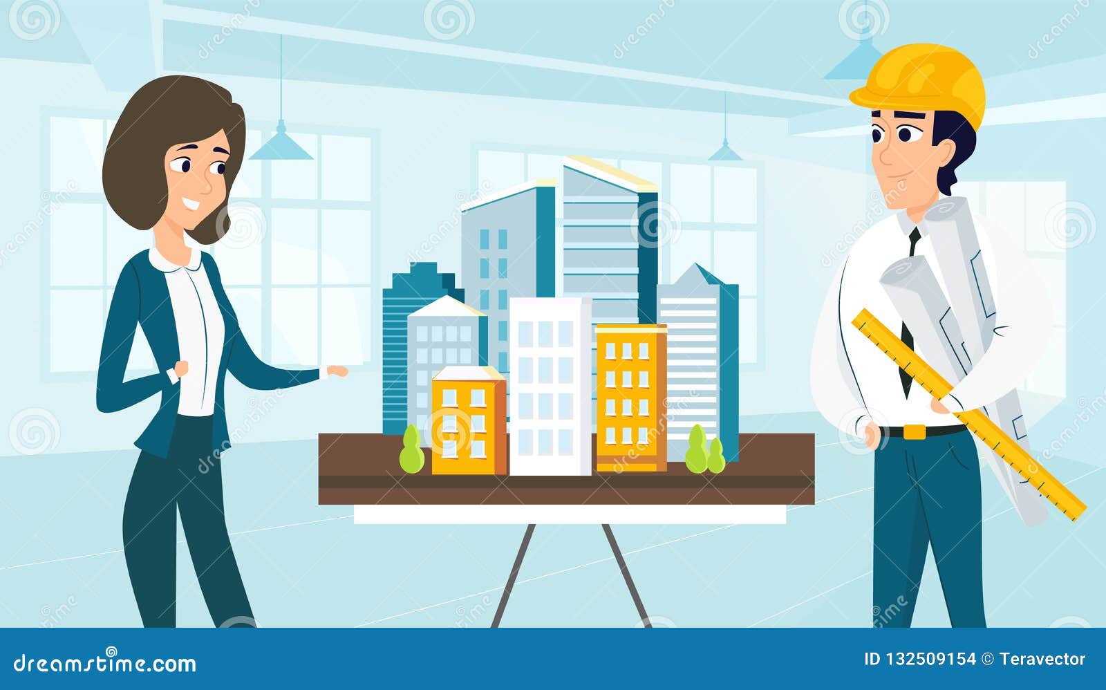 Customer And Architect With Drawings Stock Image | CartoonDealer.com ...