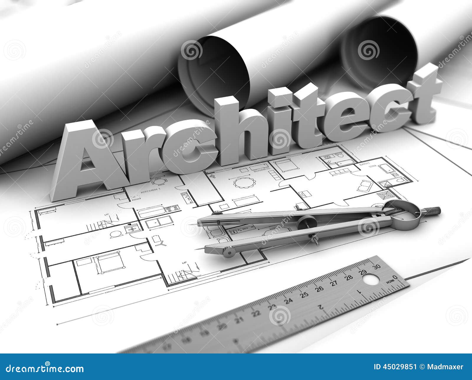 Architect stock illustration. Illustration of grayscale - 45029851