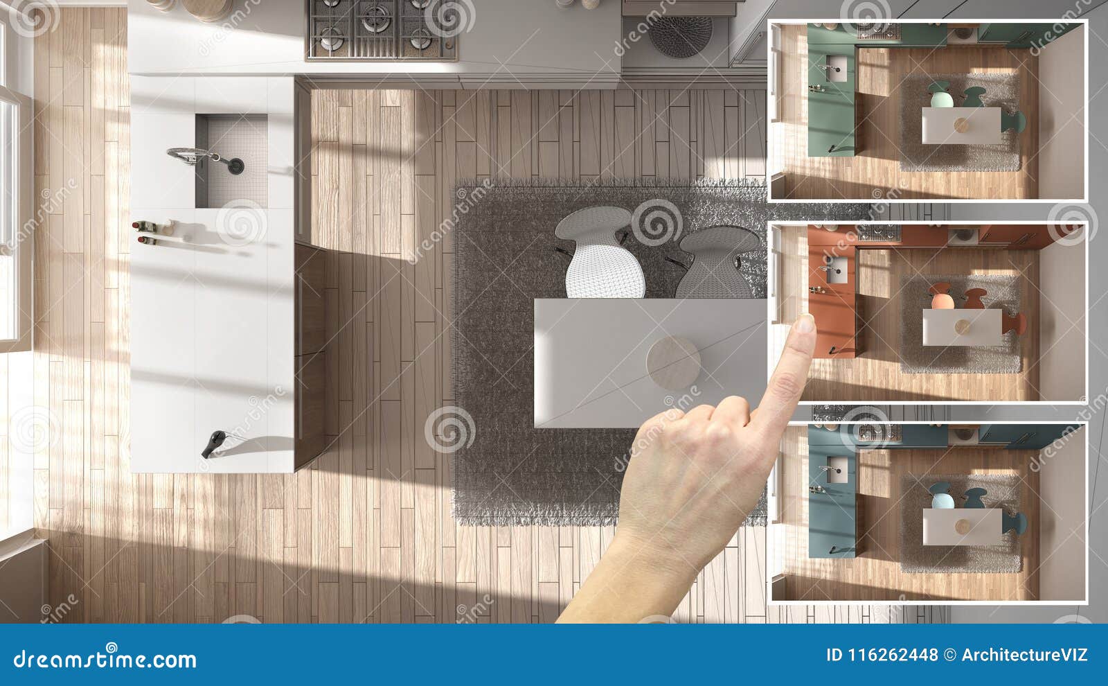 Architect Designer Concept, Hand Showing Kitchen Colors Different ...