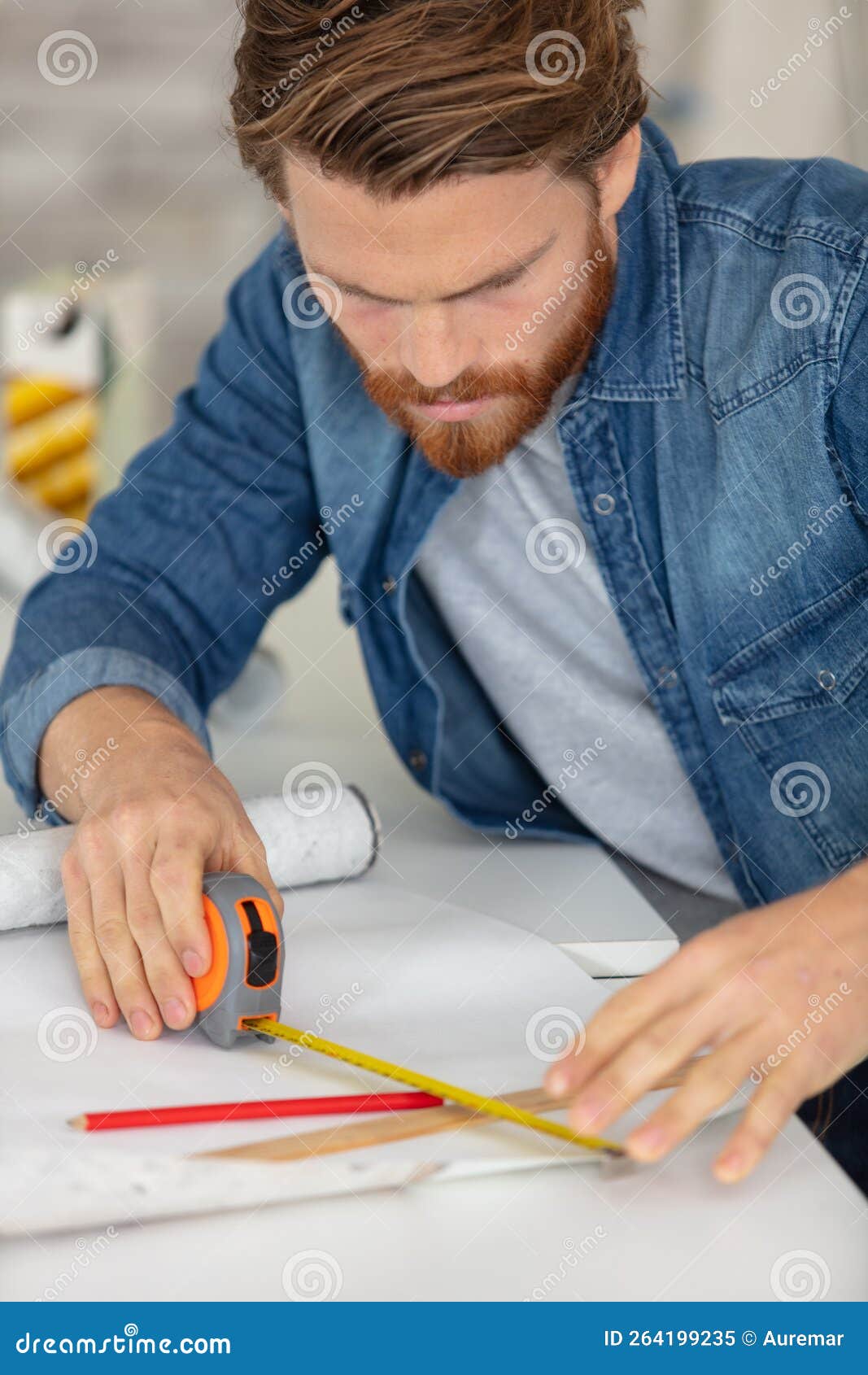 Architect Designing House for Client Stock Image - Image of desk ...