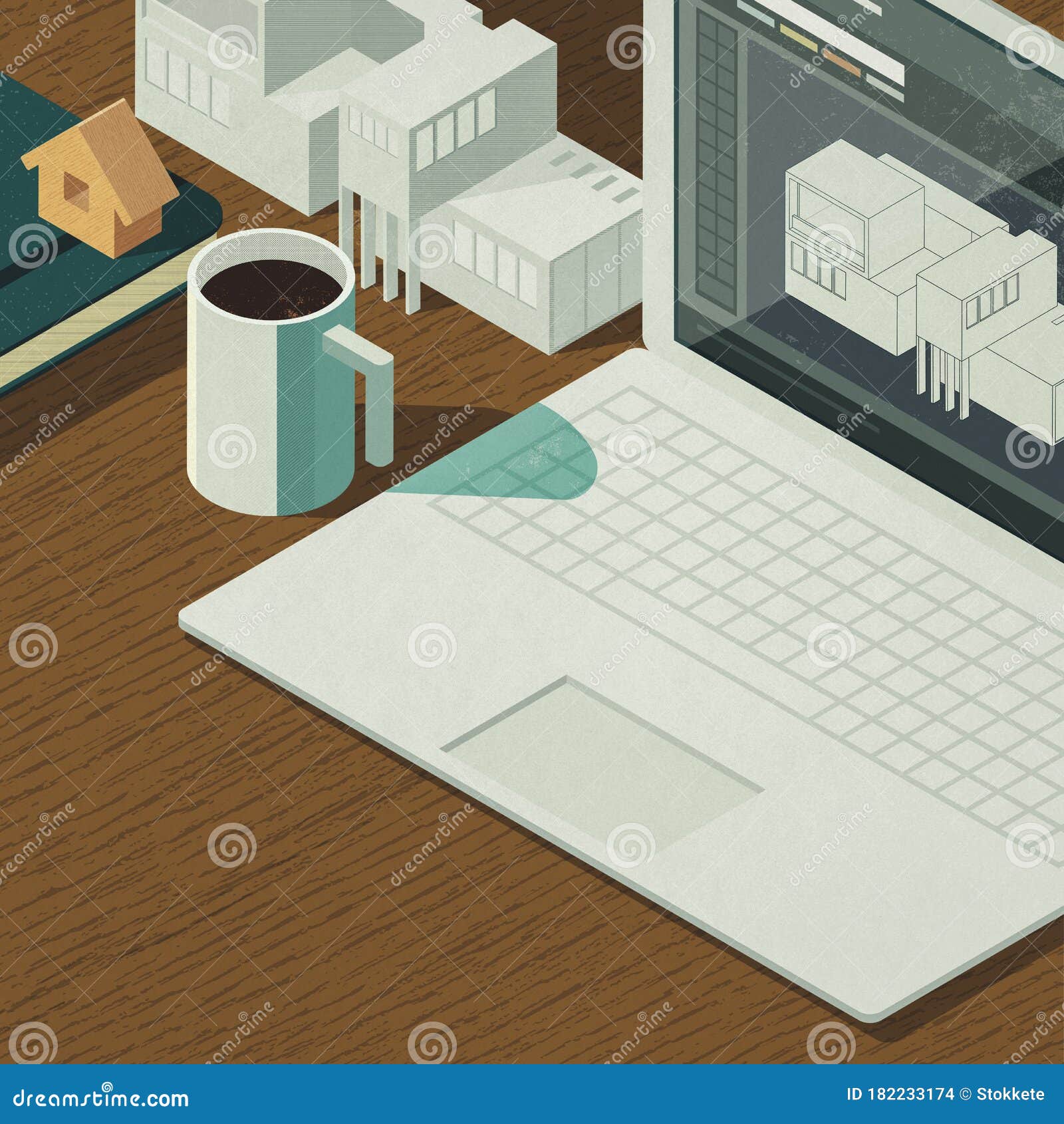 Architect Desk With Sketch And Blueprint Stock Image | CartoonDealer ...