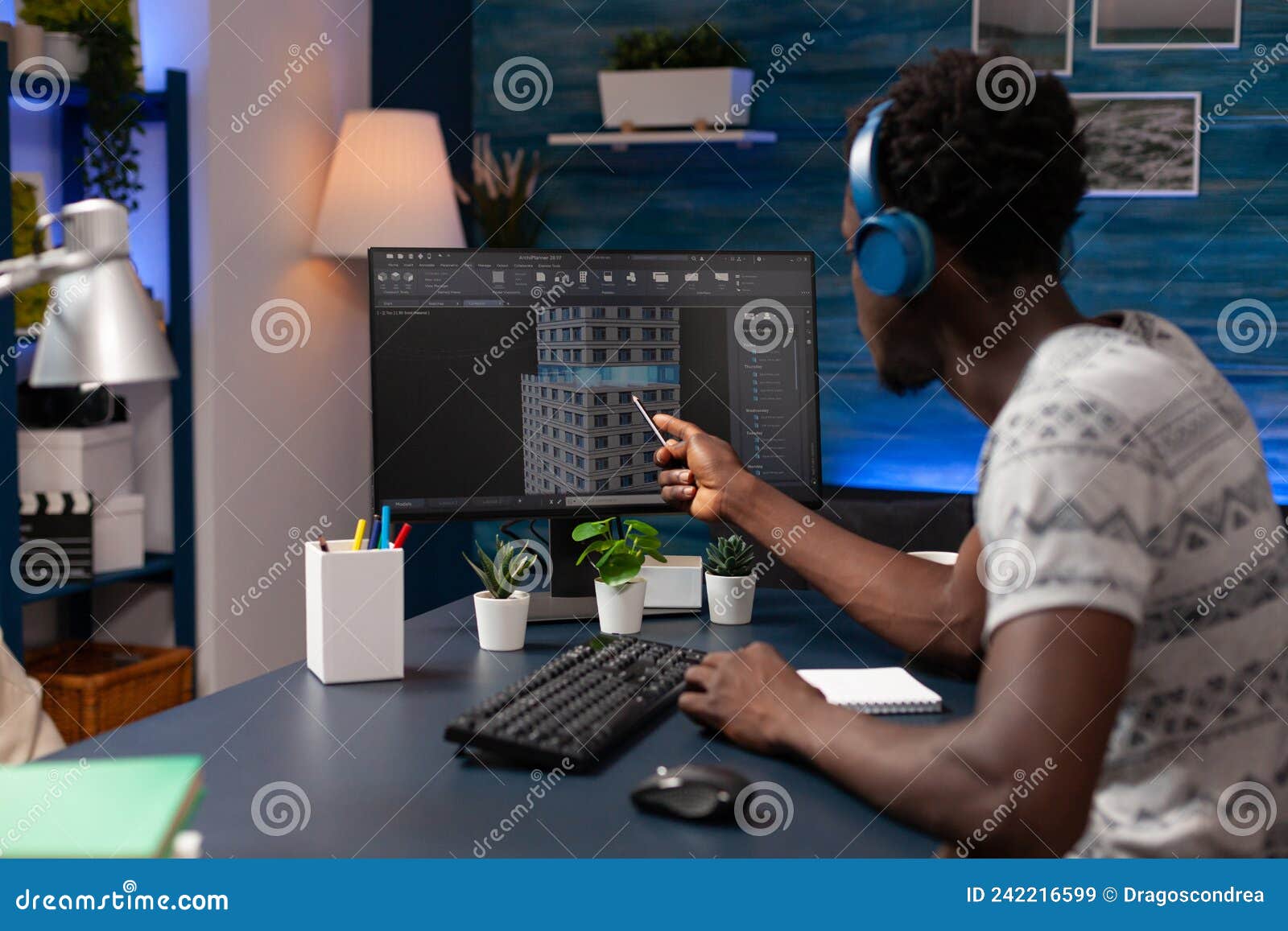 Architect Developer Man Pointing at Real Estate Building Prototype ...