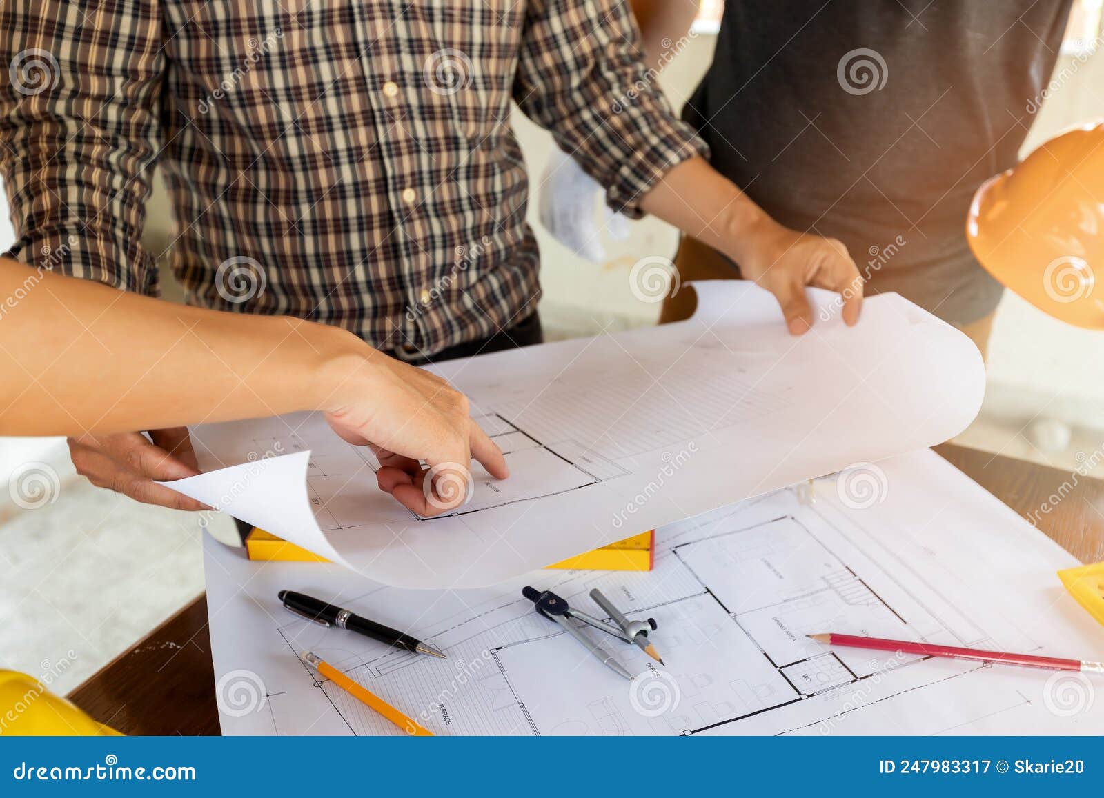 Architect Discuss with Engineer about Project in Office, Architectural ...