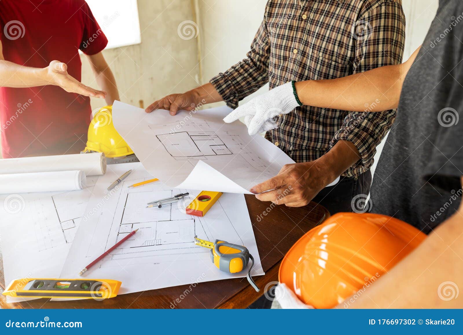Architect Discuss with Engineer about Project in Office, Architectural ...