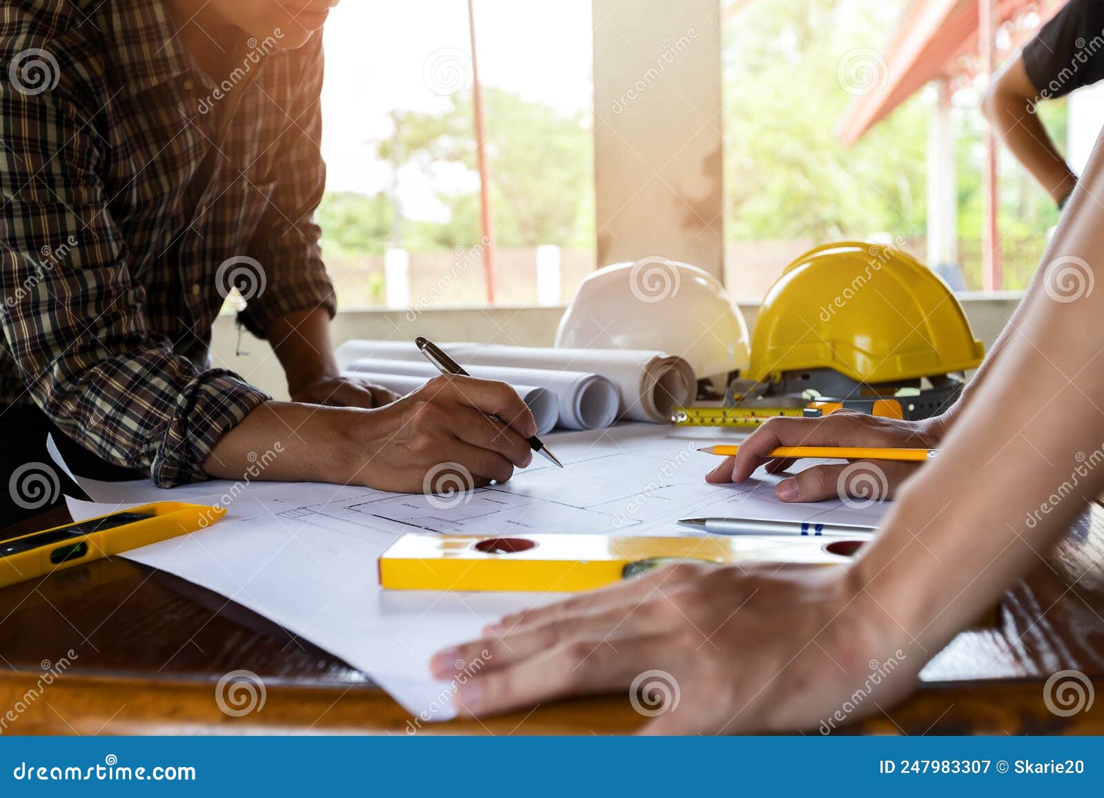 Architect Discuss with Engineer about Project in Office, Architectural ...