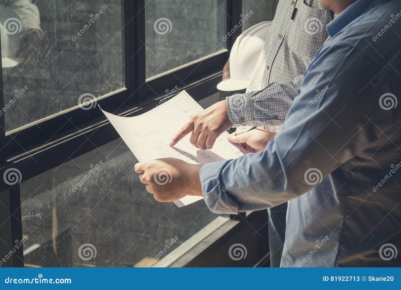 Architect Discuss with Engineer about Project in Office Stock Image ...