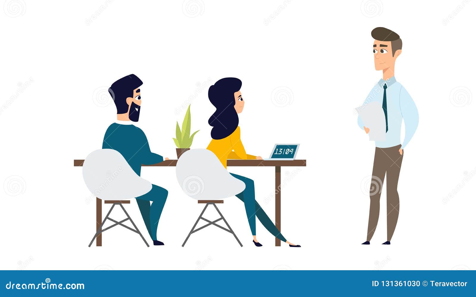 Architect Discusses the Project with the Customer. Stock Vector ...