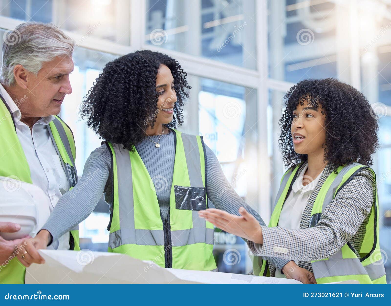 Architect Discussion, Blueprint and Planning Teamwork on Real Estate ...