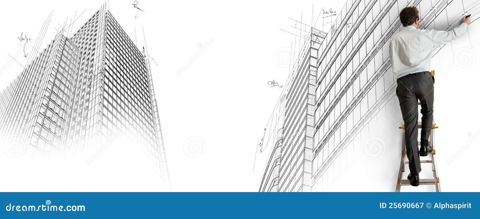 Architect Drawing a Project Stock Image - Image of project ...