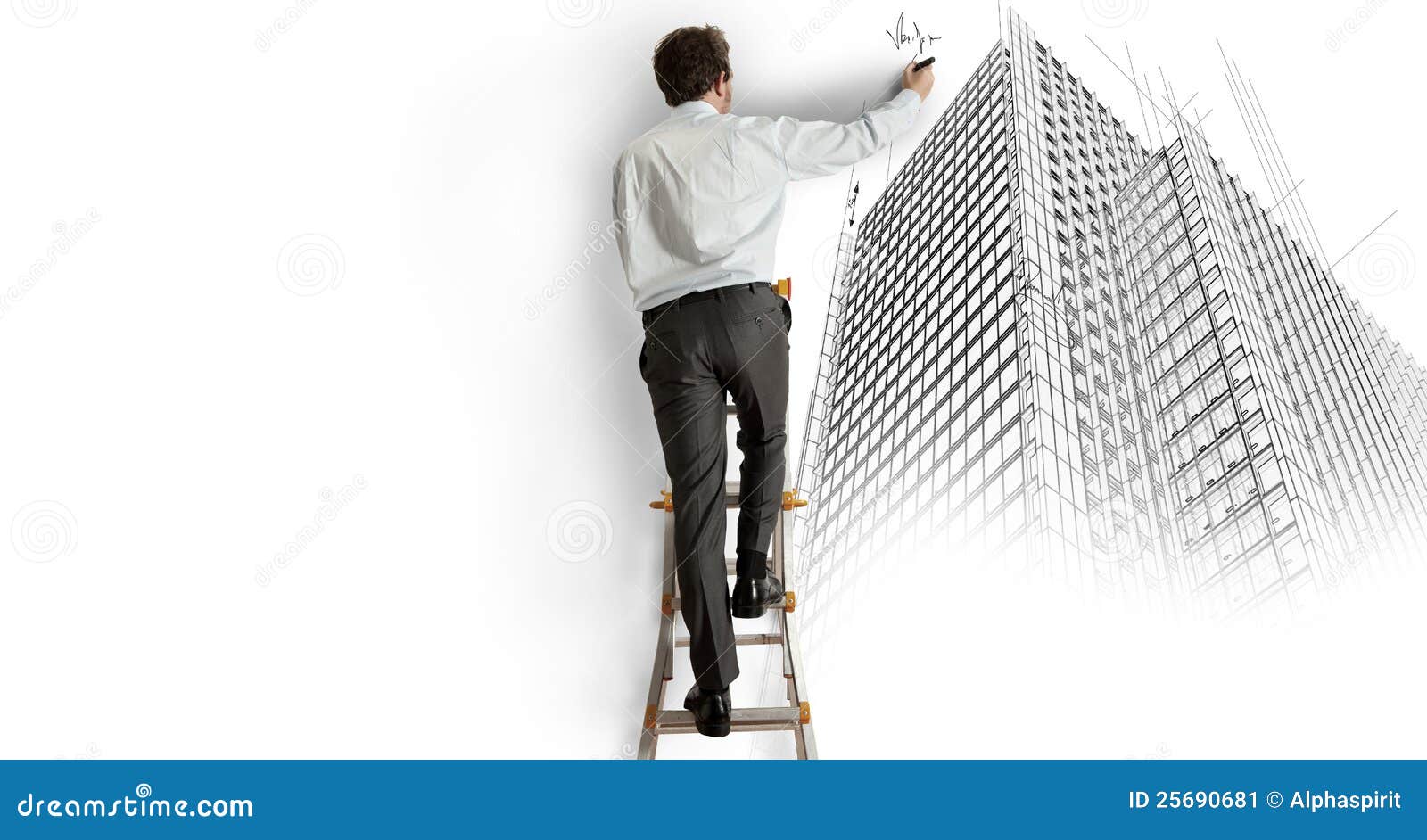 Architect Drawing a Project Stock Image - Image of design, engineer ...