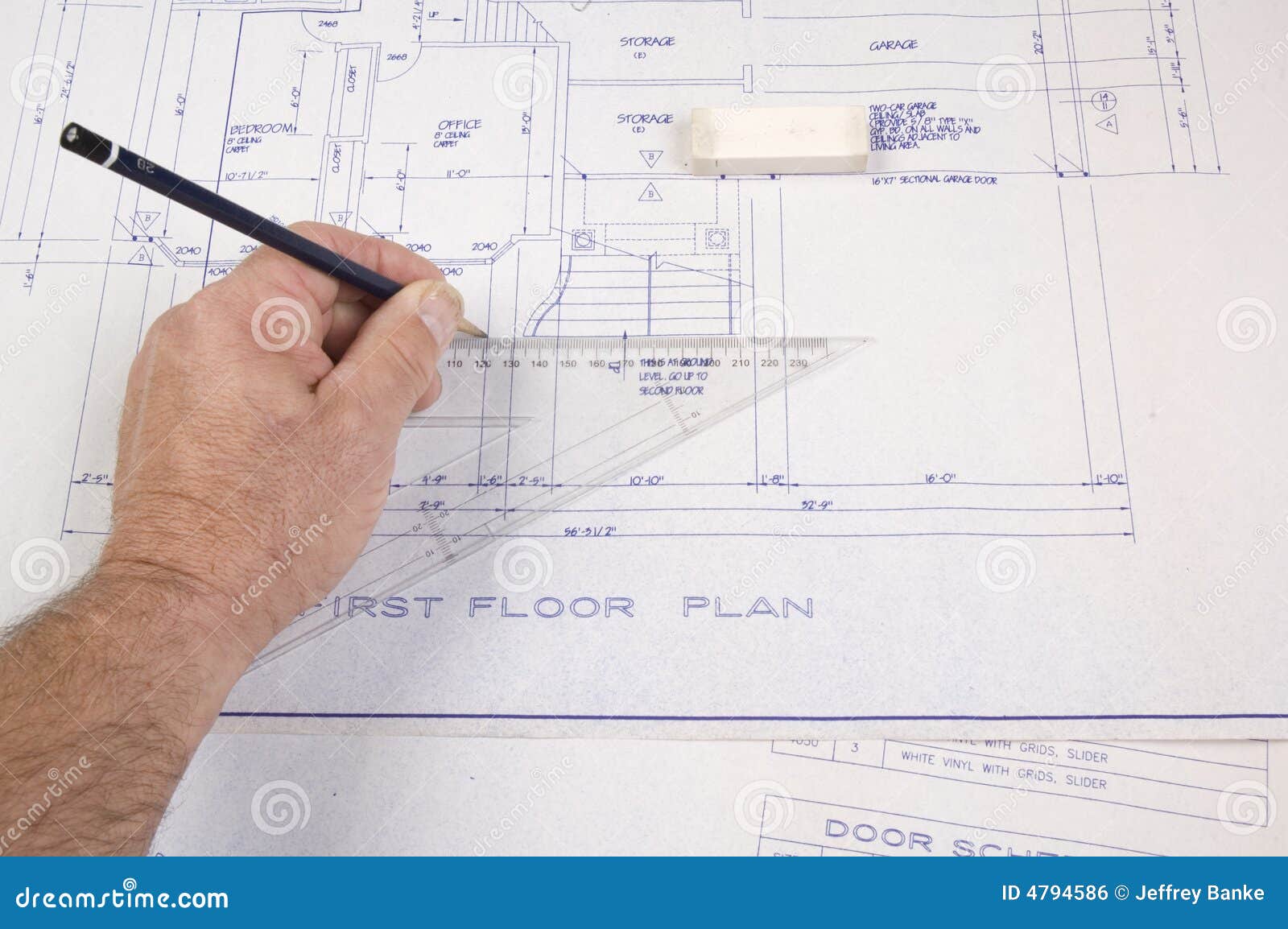 Architect, Drawing Up Plans for a House Stock Photo - Image of ...