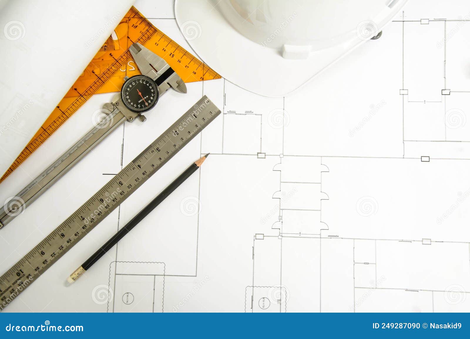 Architect Drawing Work for Plan Stock Photo - Image of equipment ...