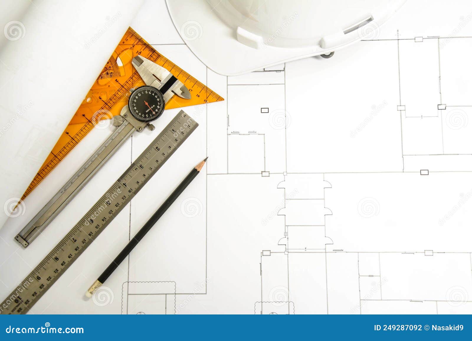 Architect Drawing Work for Plan Stock Photo - Image of business ...