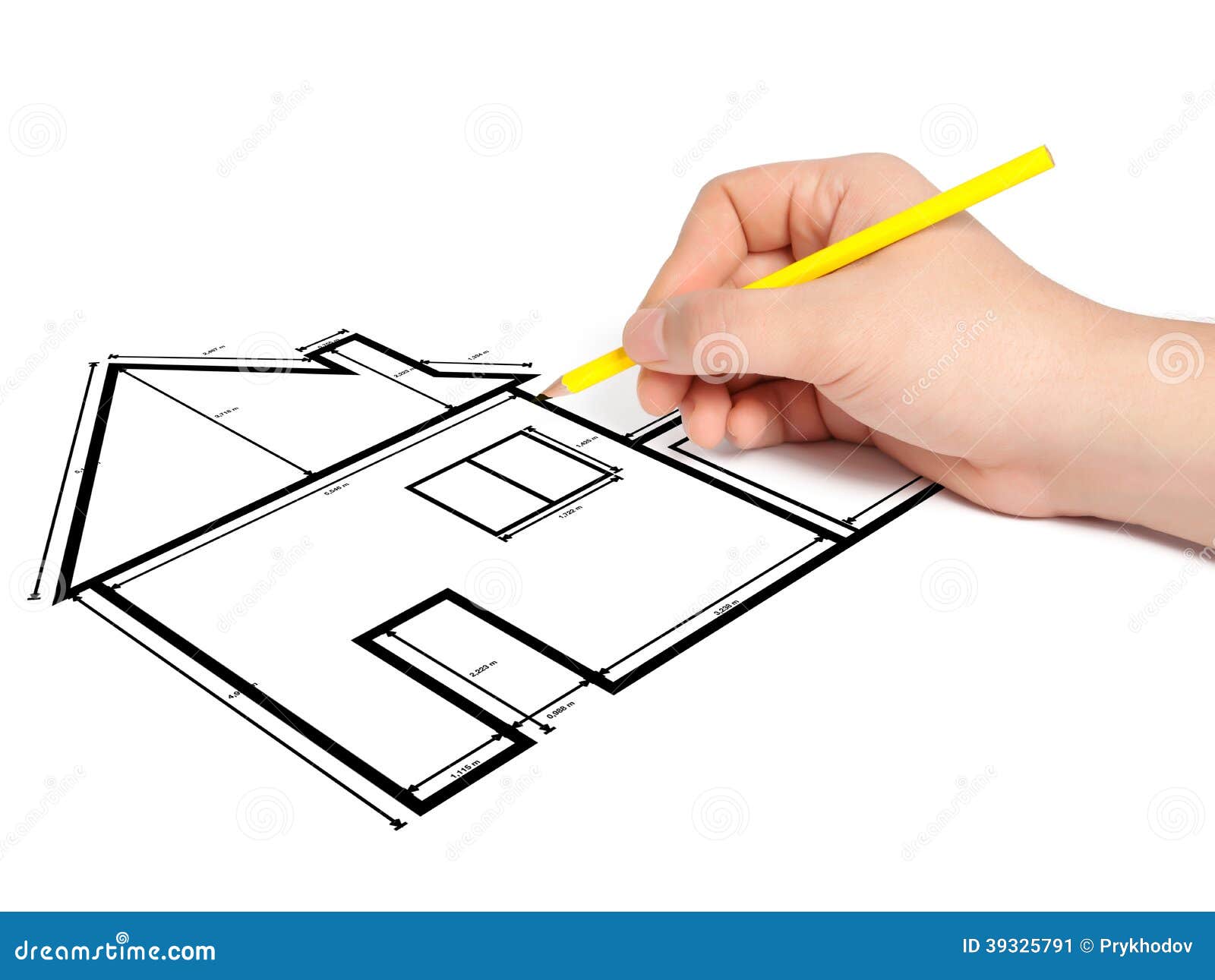 Architect Draws a Drawing House Project Stock Image - Image of building ...