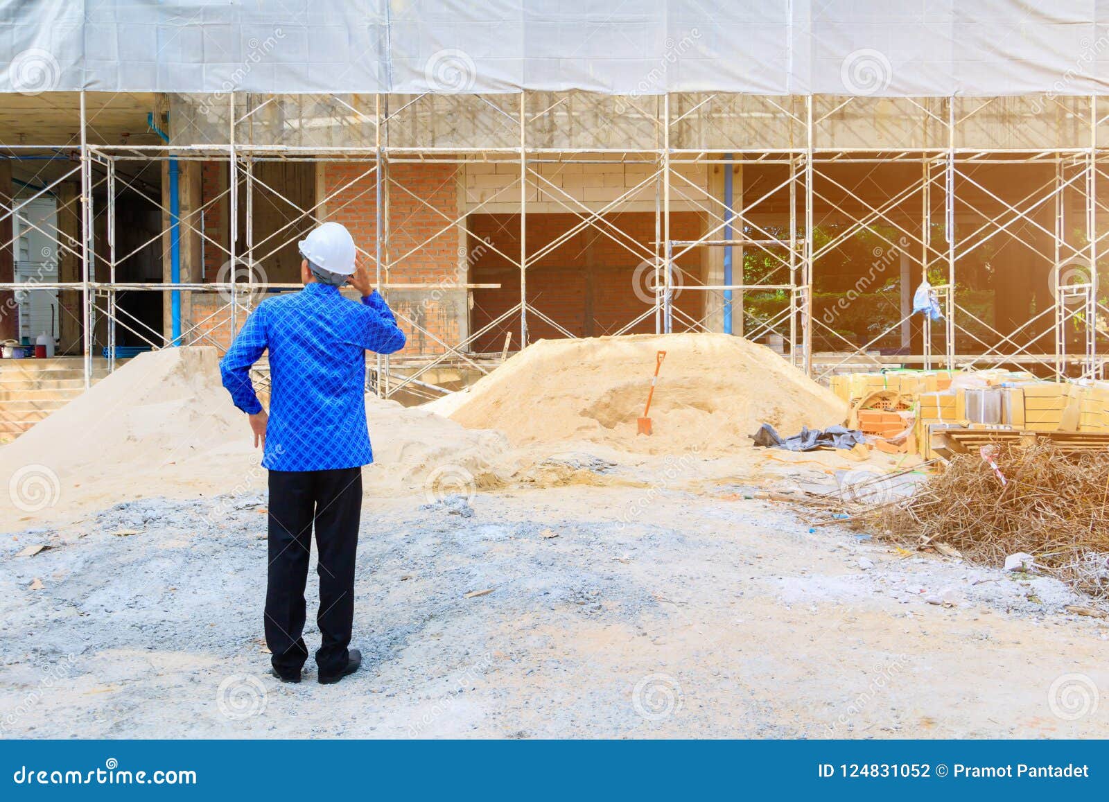 Architect-engineer Check Work Construction in a Building Site Stock ...