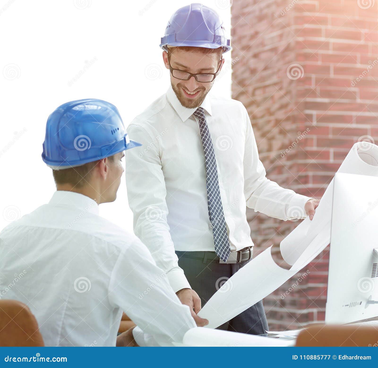 Architect and Engineer, Considering a Building Project Stock Image ...