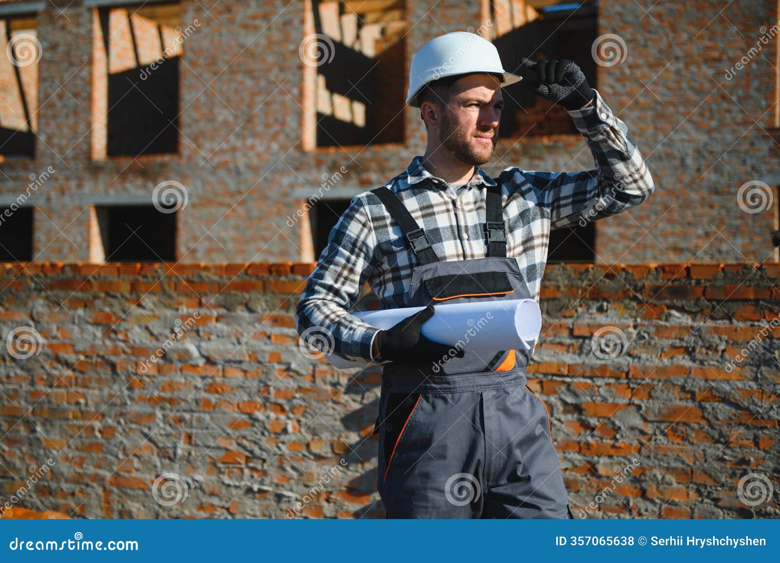 An Architect or Engineer on the Construction of Brick Houses Holds the ...