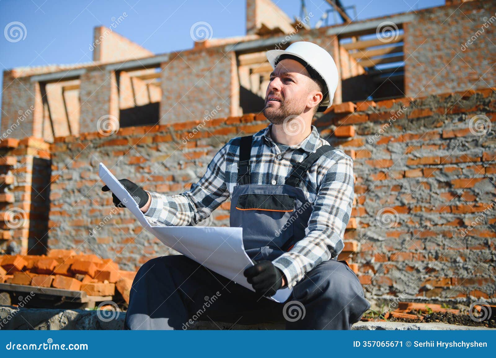An Architect or Engineer on the Construction of Brick Houses Holds the ...