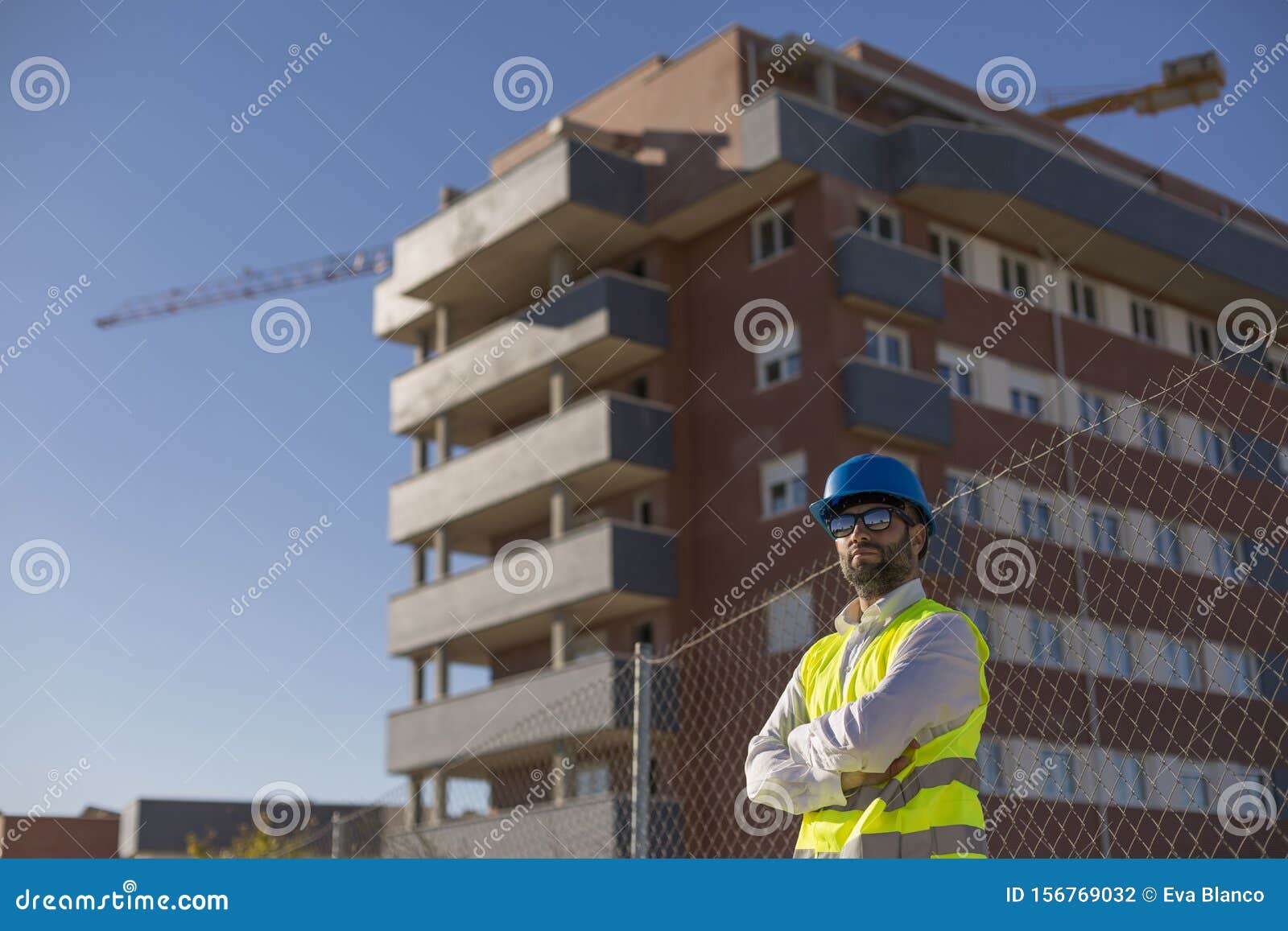 Architect or Engineer on the Construction Site. Daytime Stock Photo ...