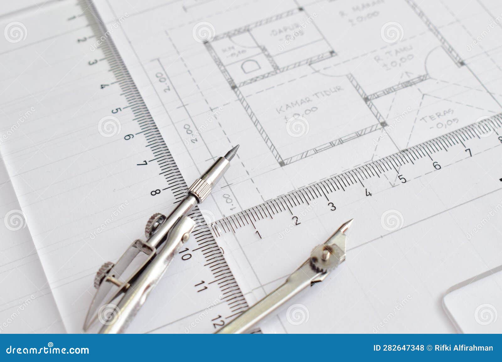 Engineering Drawing Sketched by Engineer and Architect Stock Photo ...