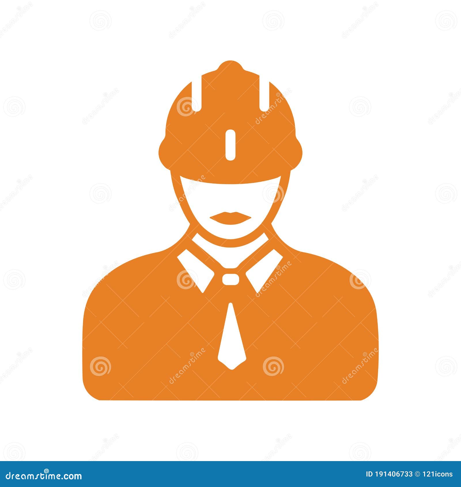Architect, Engineer Icon / Orange Color Stock Vector - Illustration of ...