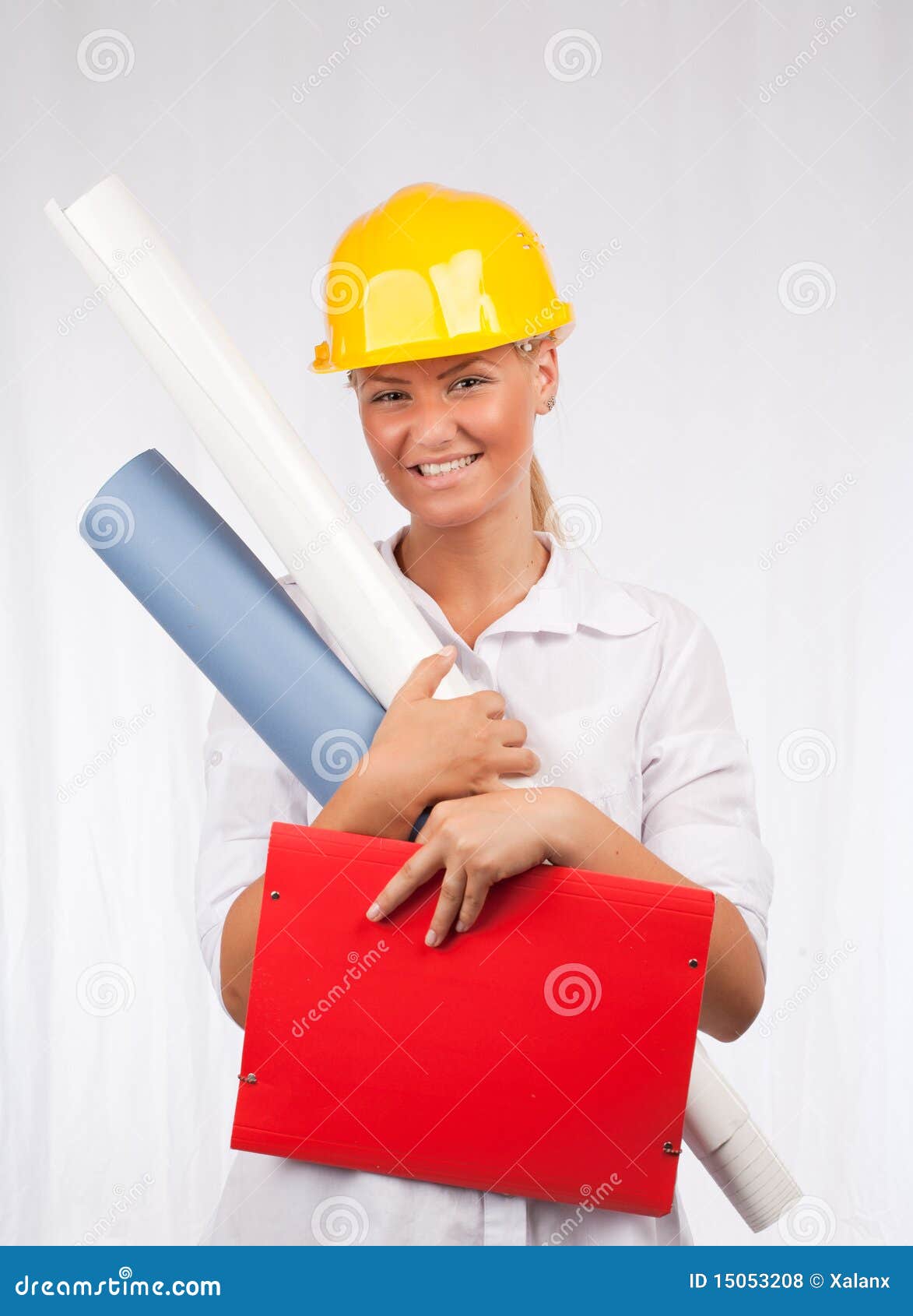 Architect or engineer lady stock photo. Image of adult - 15053208
