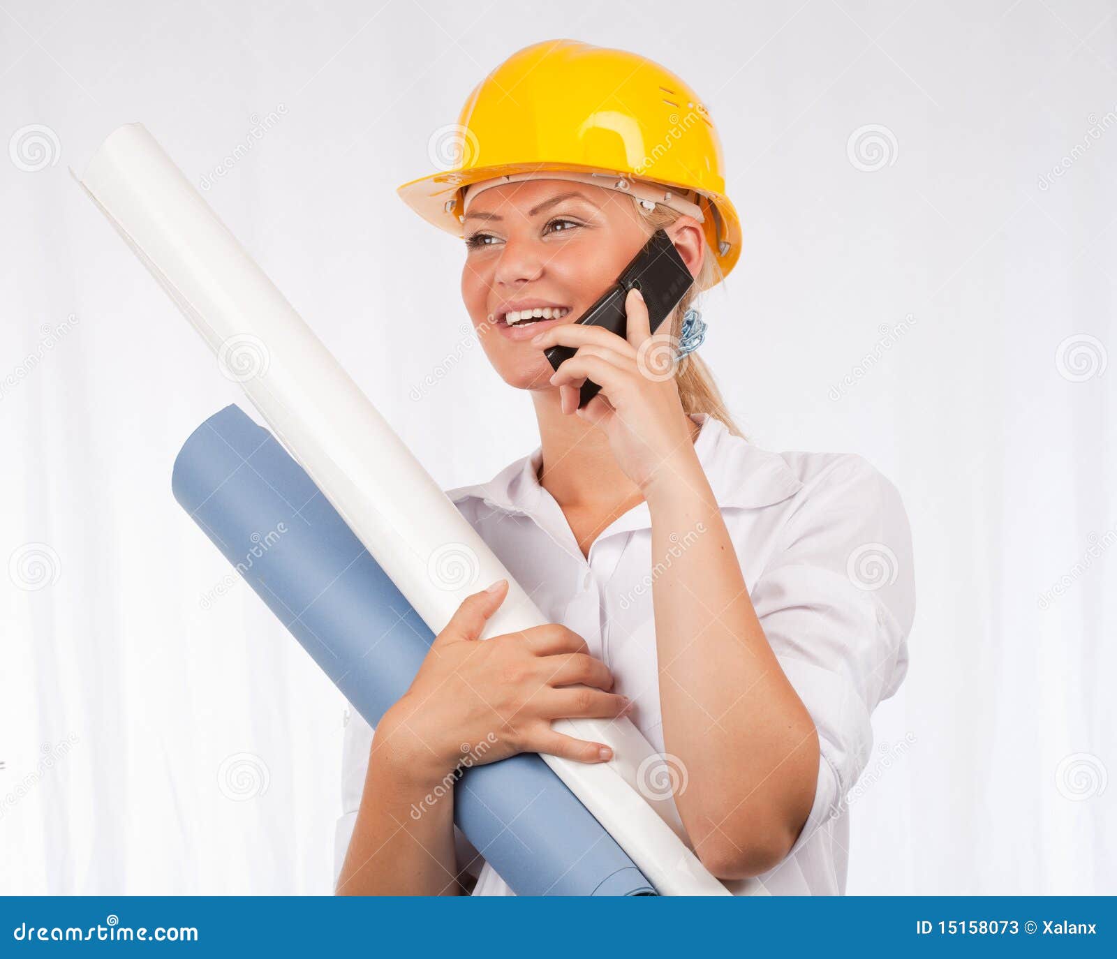 Architect or engineer lady stock image. Image of beautiful - 15158073
