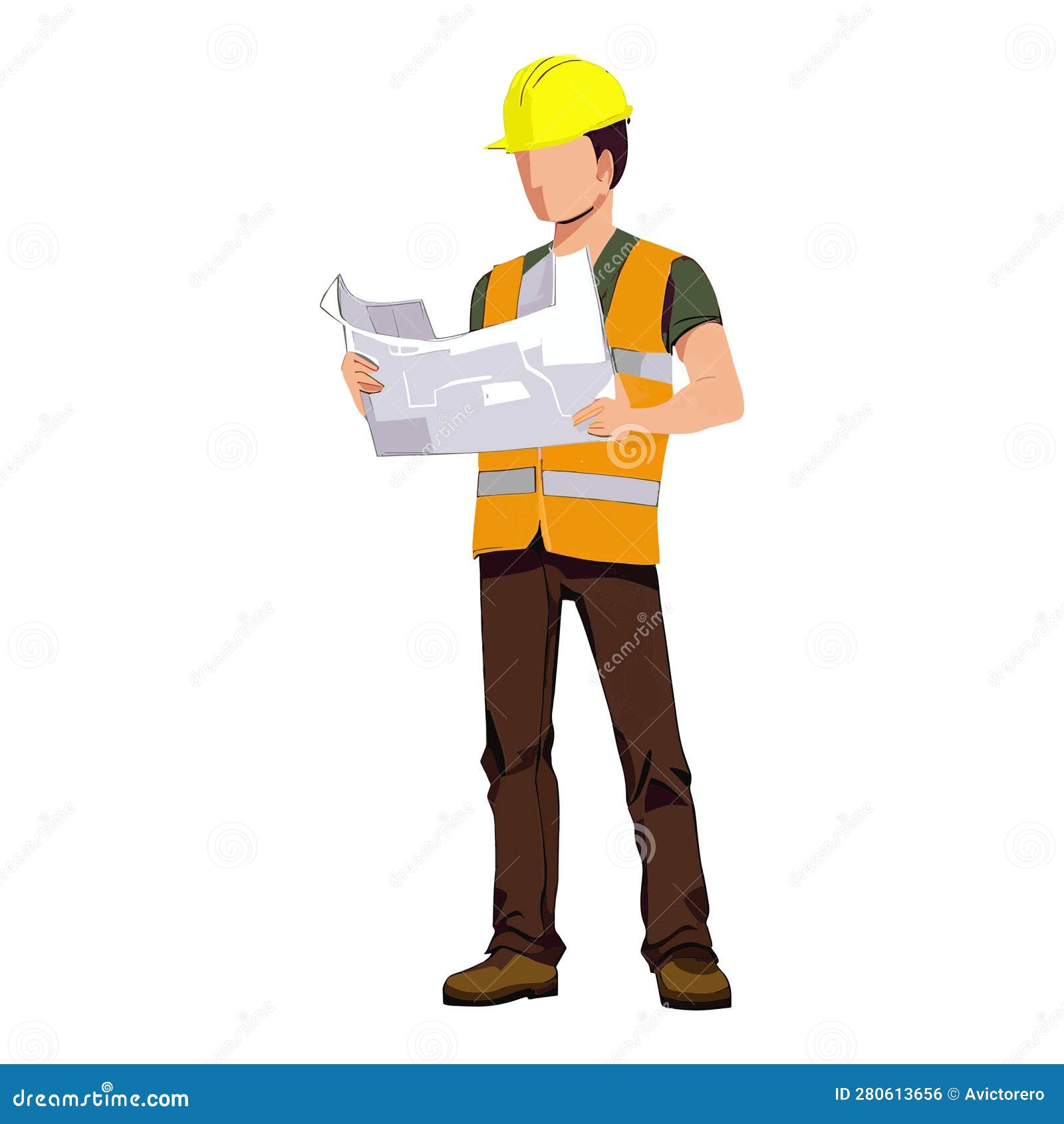 The Architect Is Reading The Blueprint Outline Coloring Page. Labor Day ...