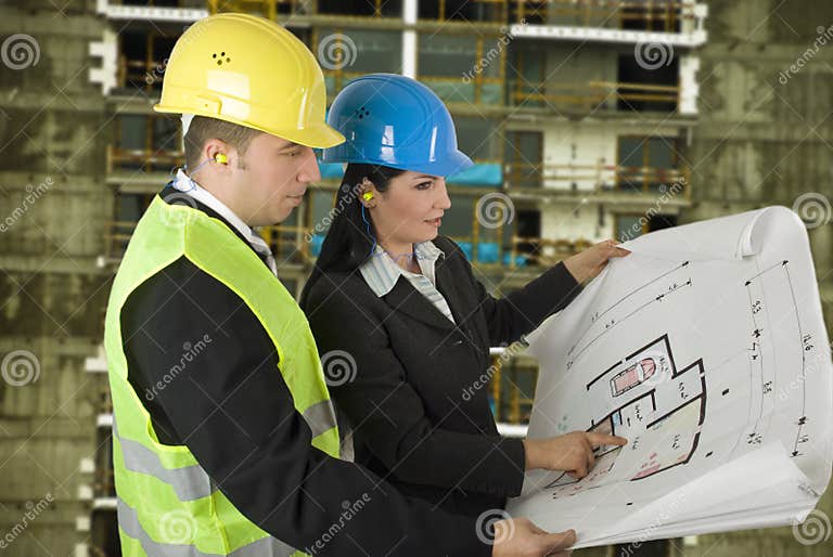 Architect and Engineer on Site Stock Image - Image of constructions ...