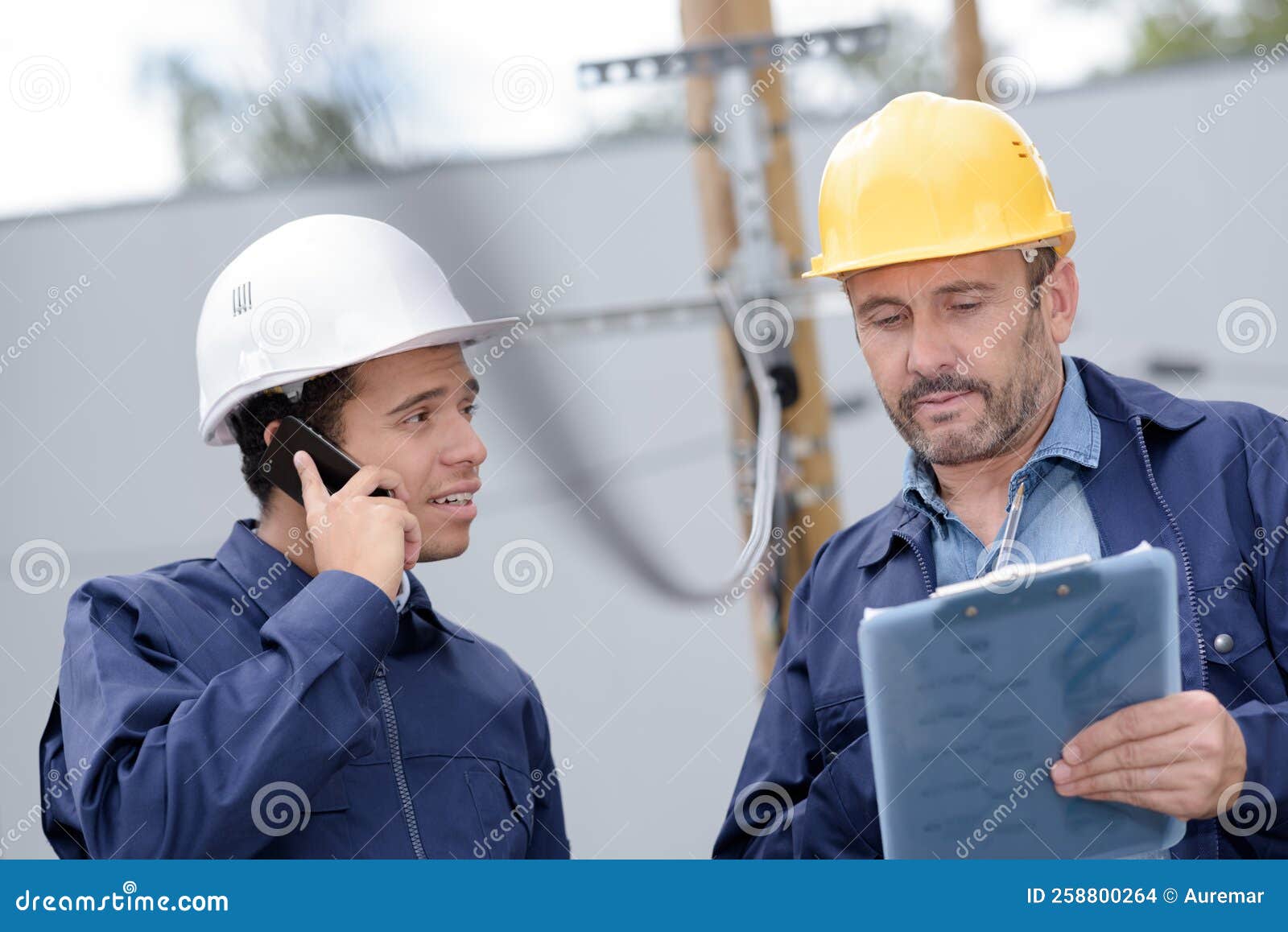 Architect and Engineer Talking on Construction Site Stock Photo - Image ...