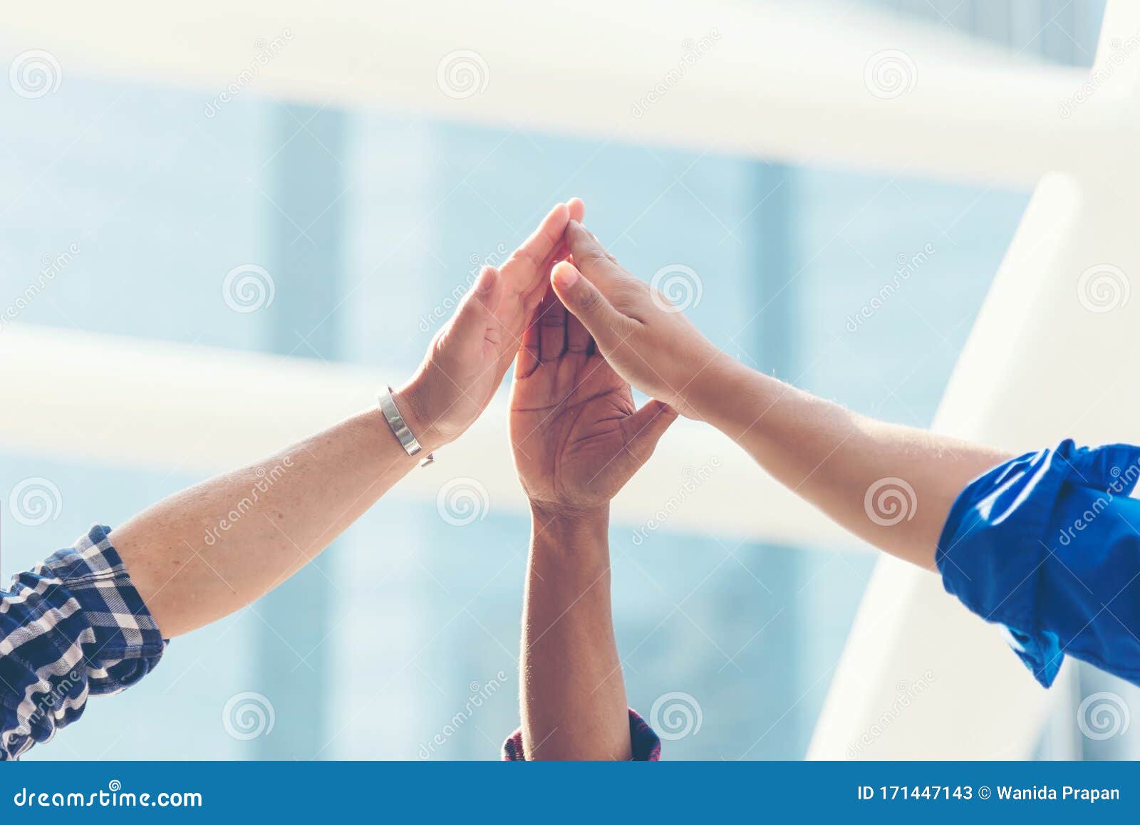 Architect Engineer Team Stack Hands Join Together and Success in ...