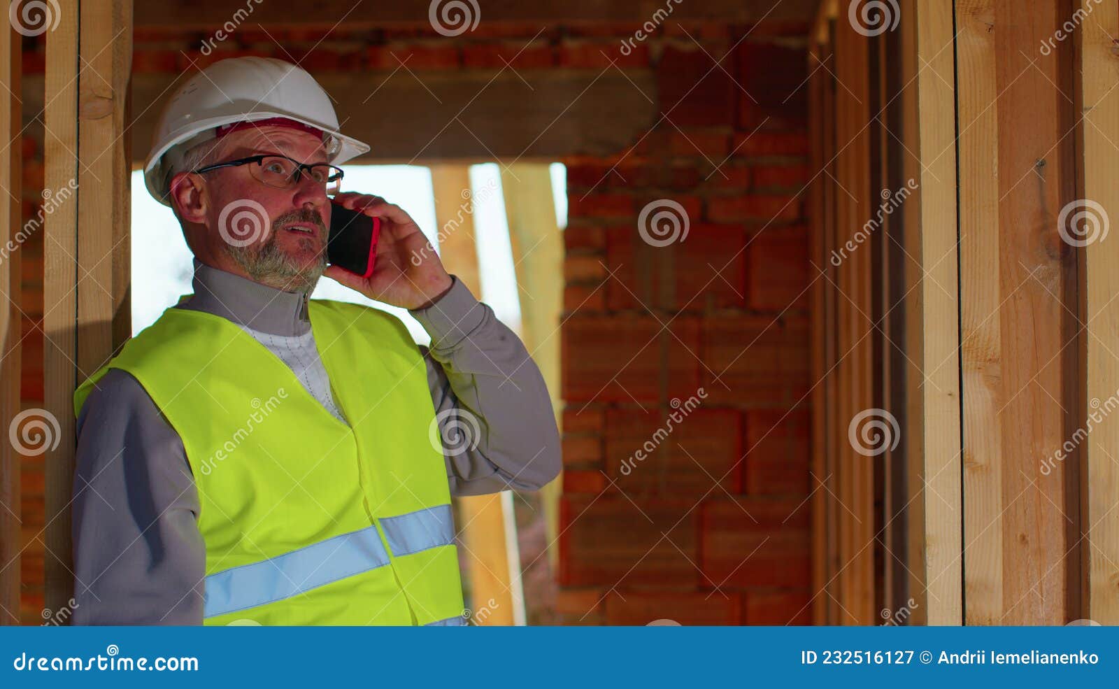 Architect Engineer Using Mobile Cell Phone Communications Control ...