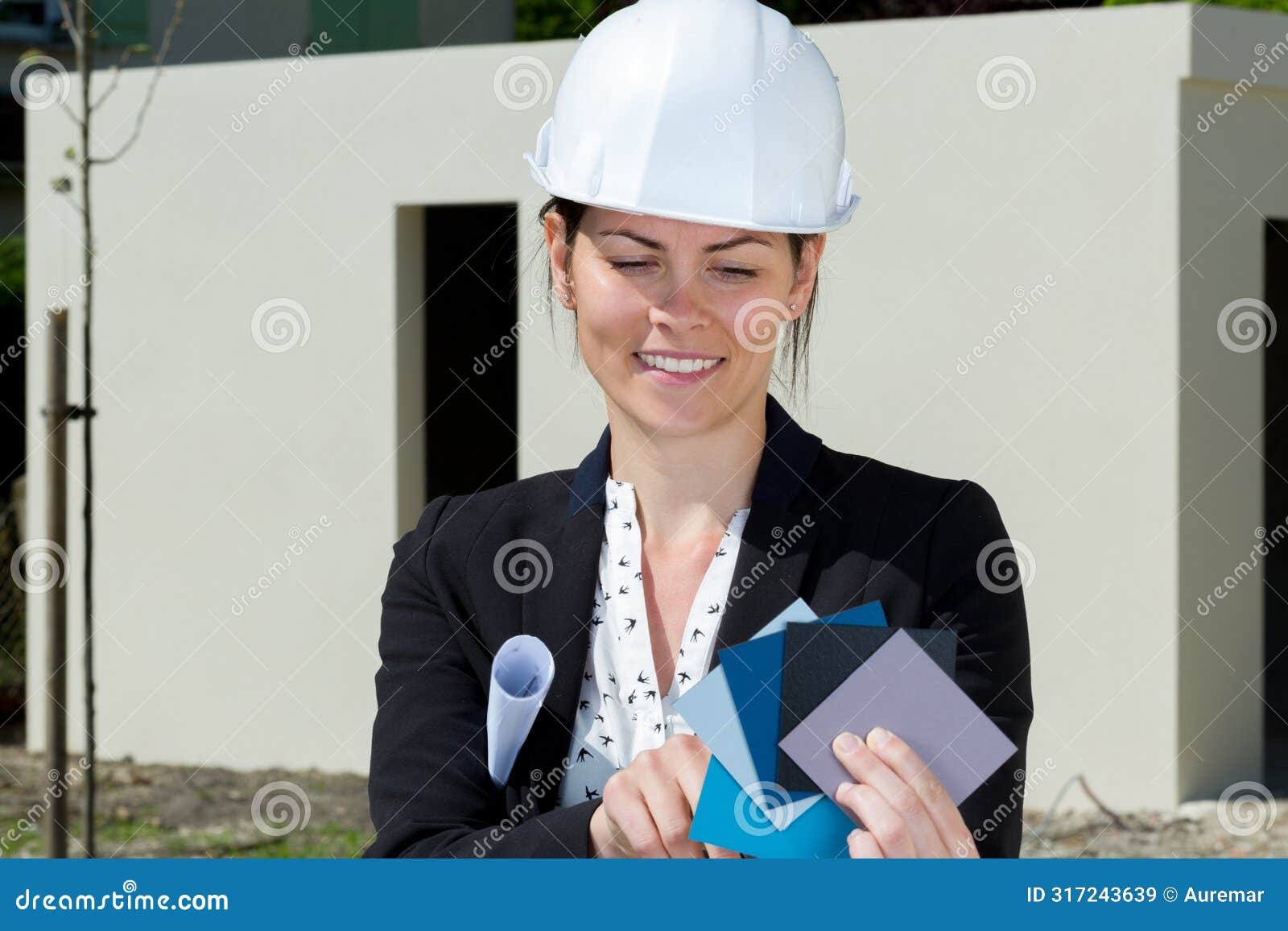 Architect or Engineer Woman Looking at Colour Swatches Stock Image ...