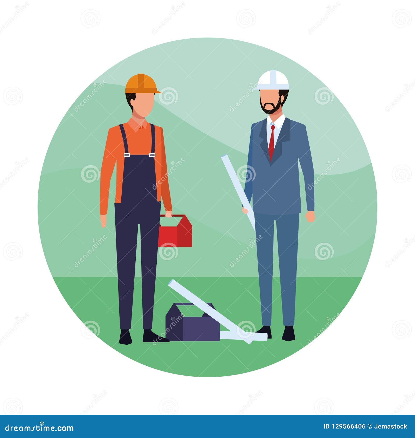 Architect and engineer stock vector. Illustration of icon - 129566406