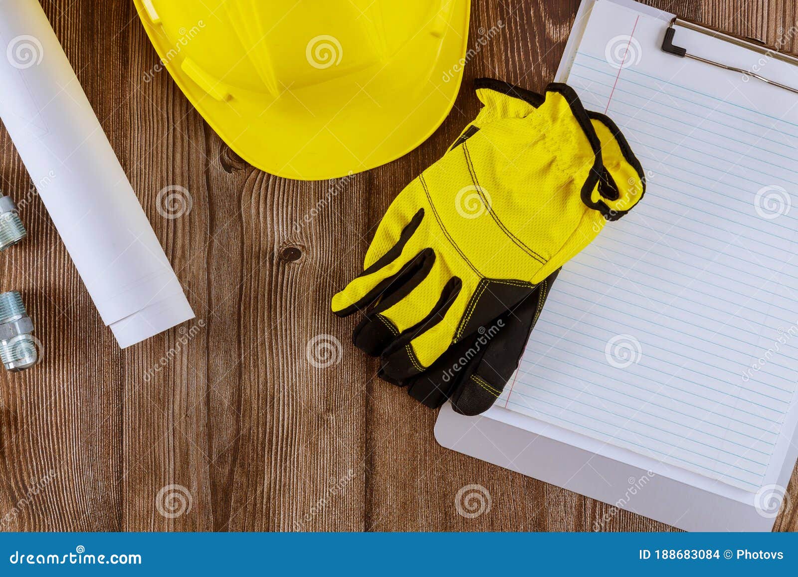 Architect or Engineer Working on Blueprint Architecture Mode in Office ...