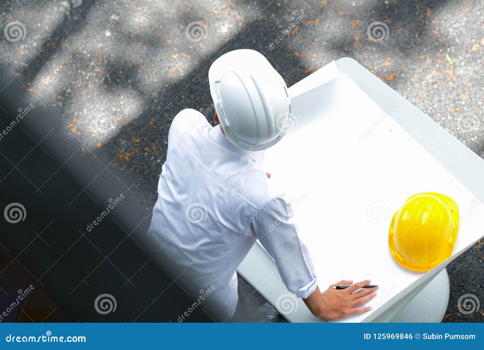 Architect or Engineer Working in Office, Stock Photo - Image of ...